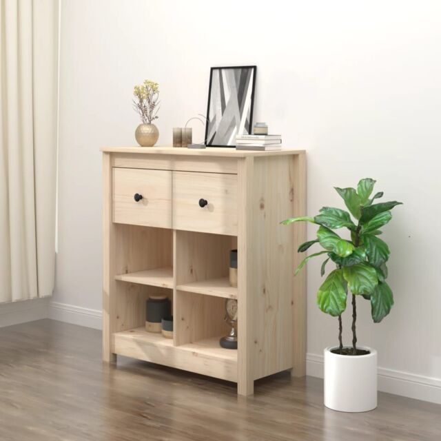 Berkfield Home Sideboard 70x35x80 cm Solid Wood Pine in Brown - Size ...