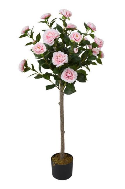 110cm Garden Artificial Pink Camellia Tree Potted for Home Decor by ...