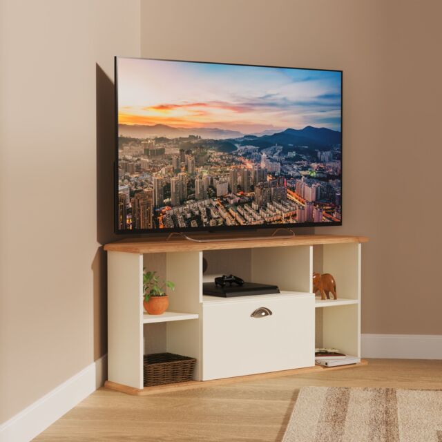 Ready Assembled 2 U Albert Corner TV Unit (Ready Assembled) in Cream ...