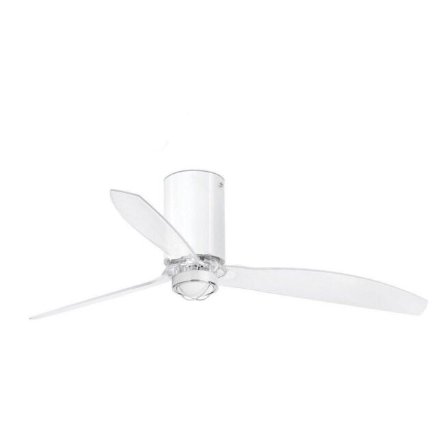 MiniTube LED Shiny White Transparent Ceiling Fan with DC Smart Motor ...