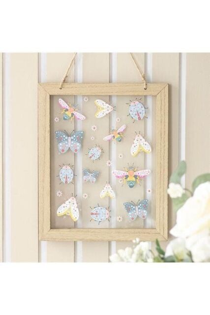 KDMD Floral Bug Print Glass Wall Hanging in Brown by Debenhams ...