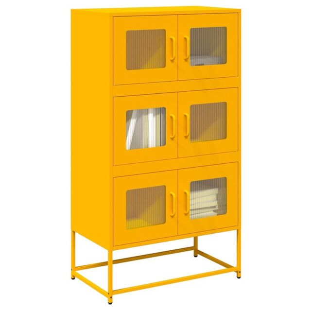 Highboard Mustard Yellow 68x39x123 cm Steel by Debenhams | ufurnish.com