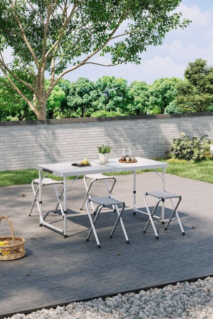 Aluminum Portable Folding Picnic Table Stools Set by Debenhams ...