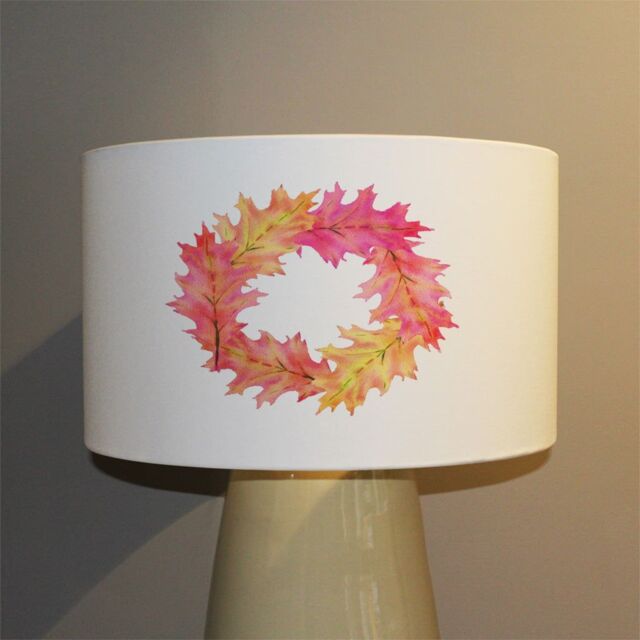 Benjamin Tate Design pink orange autumn reath ceiling lamp shade in ...