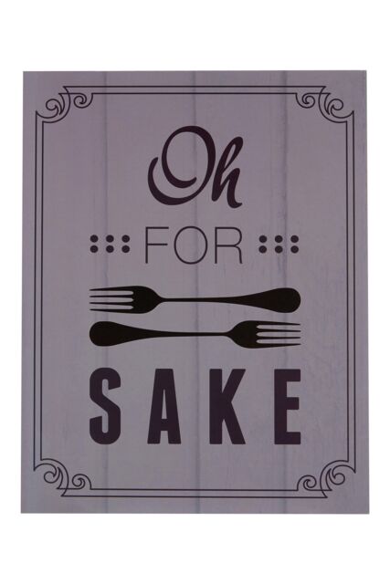 Oh For Fork Sake Wall Plaque, Humorous Typography On Rustic Wood Background, Quirky Kitchen ...