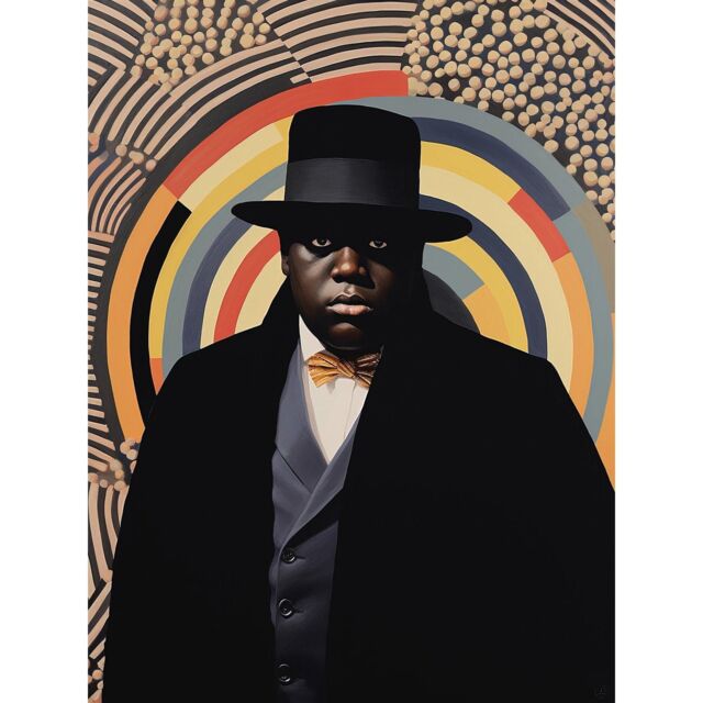 Wall Art Print Rapper Portrait in Vintage 1930s Gangster Style Oil ...