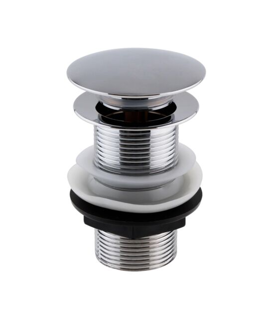 Balterley Round Push Button Basin Waste Unslotted Chrome in Silver by ...