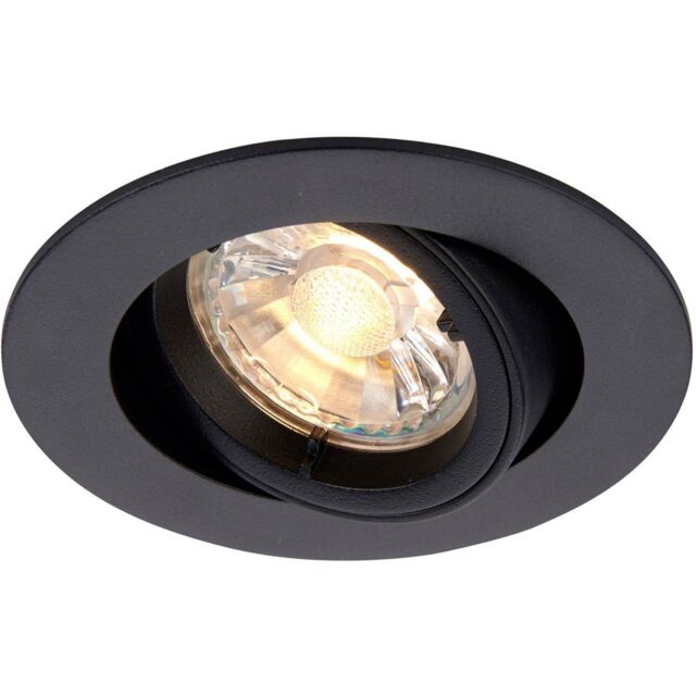 Directional Tilting Ceiling Downlight - 50W GU10 Reflector - Matt Black ...