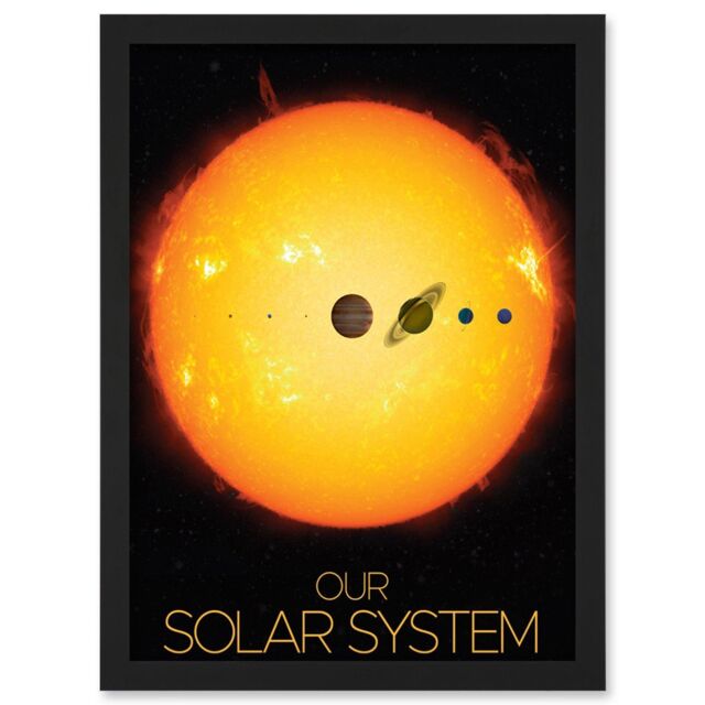 NASA Our Solar System Planets and Sun Size Comparison Artwork Framed ...