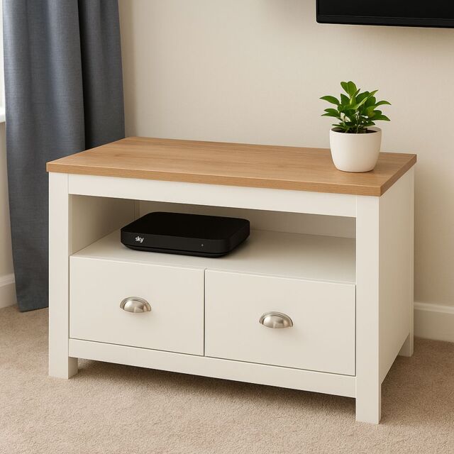 KOSY KOALA TV Stand with Storage Drawers Wooden Top Media Console White ...