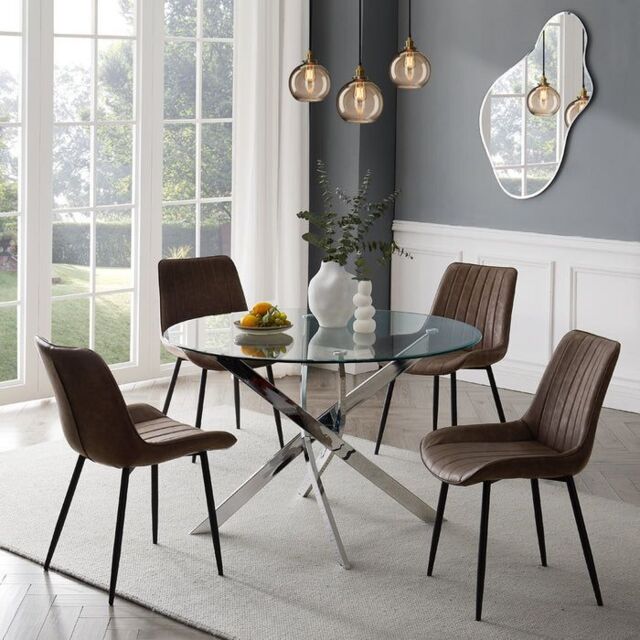 Romano Rectangle Herringbone Wooden Dining Table by Debenhams ...