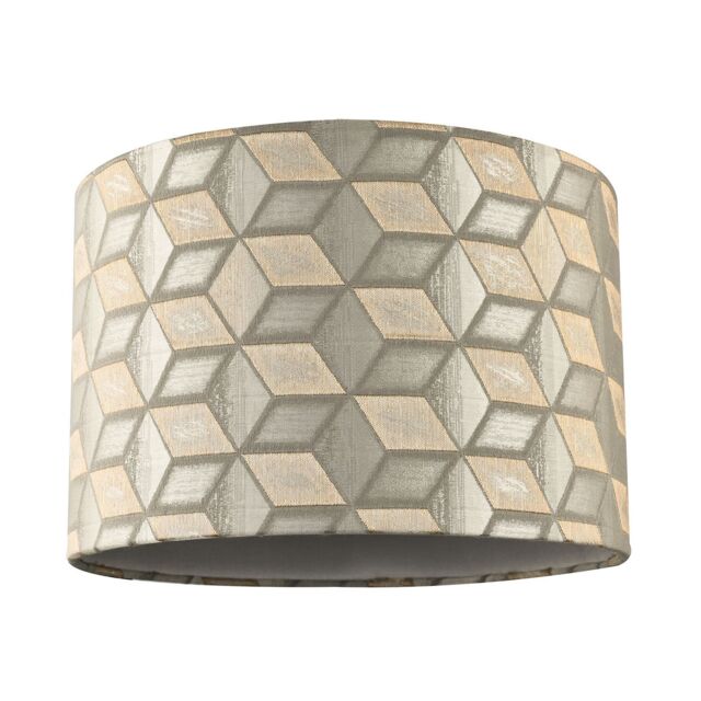 Contemporary Jacquard Drum Lamp Shade with Gold and Silver Diamonds by ...