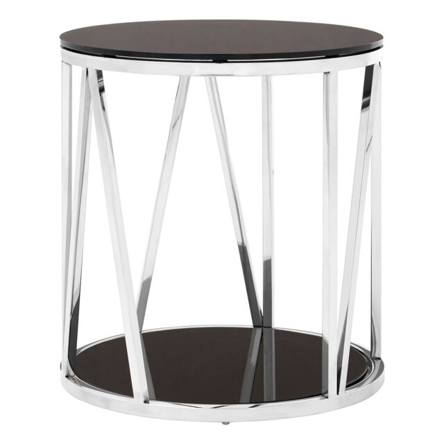 Modern Round Chrome Finish Side Table, Durable Side Table For ...