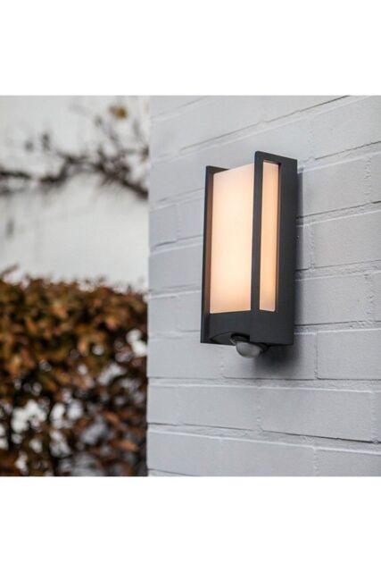 'Marla' Dark Grey Rectangular Motion Sensor LED Wall Light by Debenhams ...