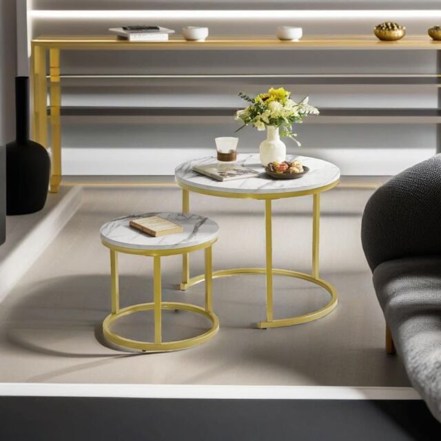 Round Nesting Tables with Removable Stacking Features by Debenhams ...