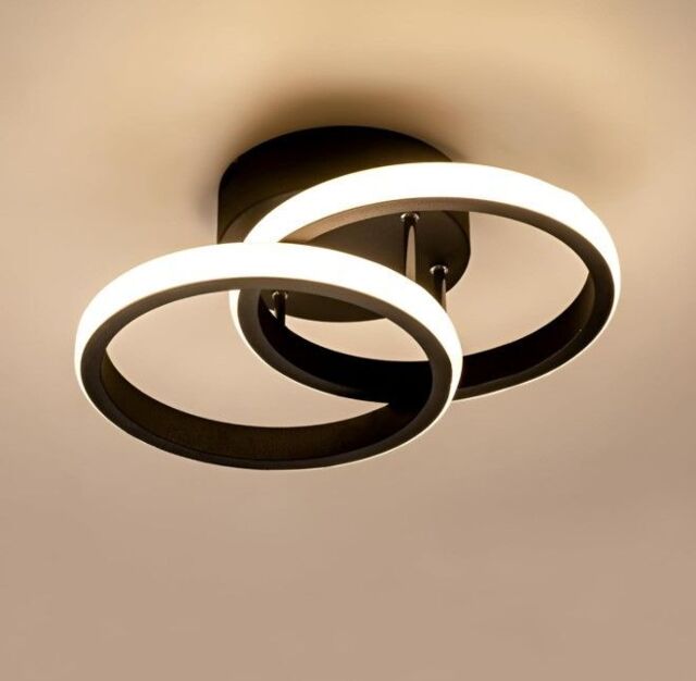 Ceiling Lights Modern LED 24W Round 3 Color Lights Black Simple Design ...