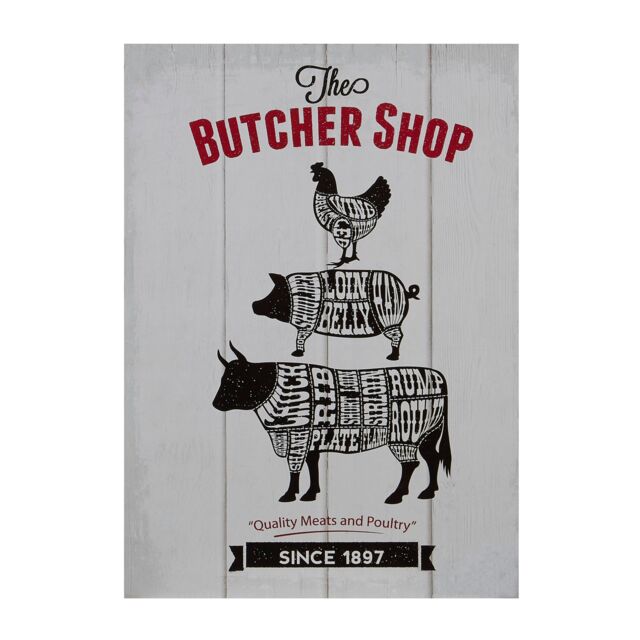 Butcher Shop Wall Plaque Home Wall Décor by Debenhams | ufurnish.com