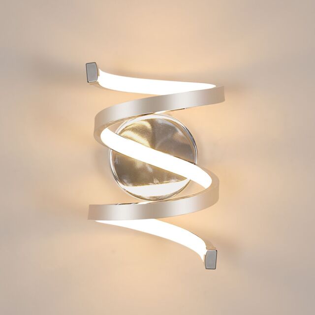 Goeco Spiral Wall Lamp 19W 220V 3000K Warm White Silver by Debenhams ...
