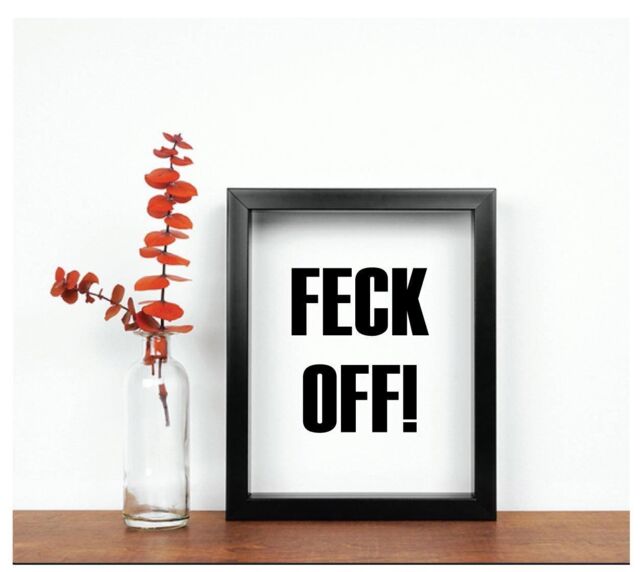 Feck Off Inspirational Quote in Frame by Debenhams | ufurnish.com