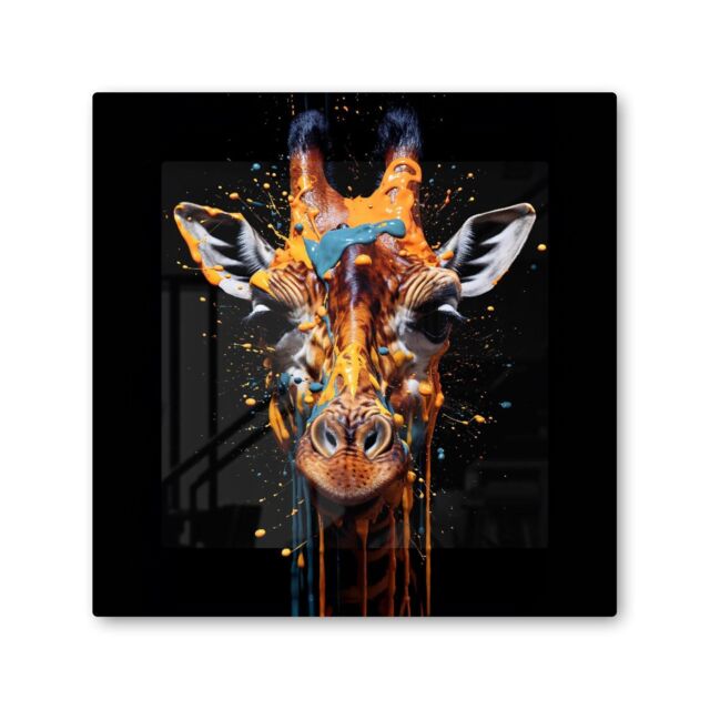 Giraffe Face Splashart HD Metal Print by Debenhams | ufurnish.com