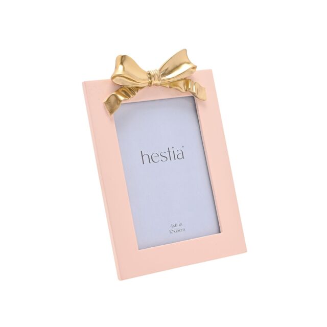 "Soft Pink with Gold Ribbon Photo Frame - 4"" x 6""" by Debenhams ...