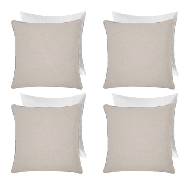 OHS 4 Pack Woven Texture Filled Cushion Covers Home Decor Set in ...