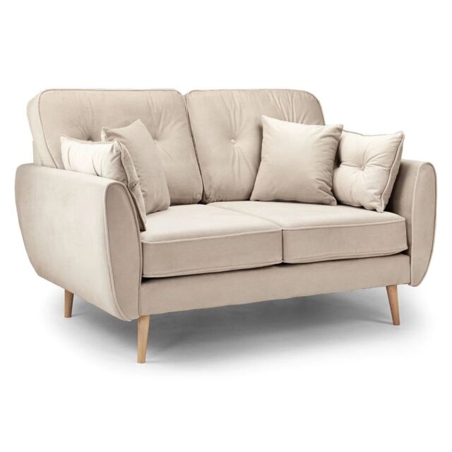 Zinc Velvet 2 Seater Modern Upholstered Sofa by Debenhams | ufurnish.com