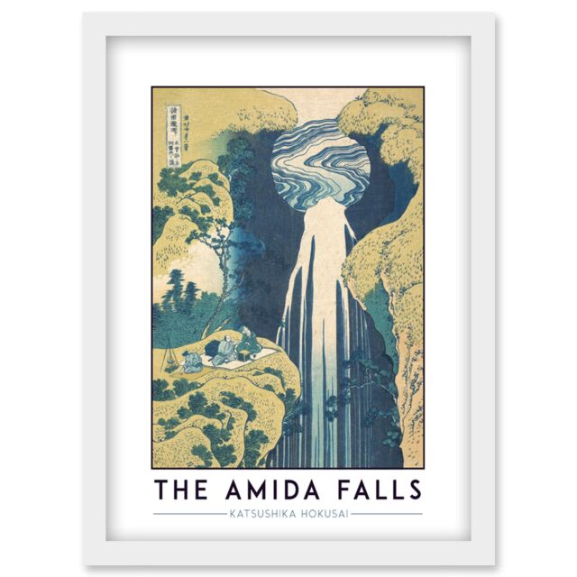 Artery8 Katsushika Hokusai The Amida Falls Painting Artwork Framed Wall ...