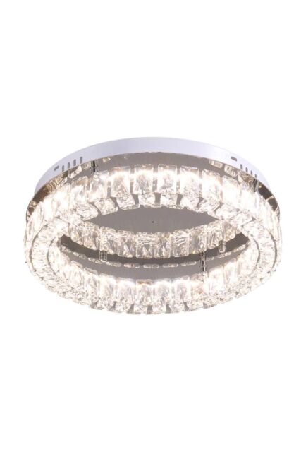 20W Round Crystal-Embedded Ceiling Light with Chandelier Design by ...