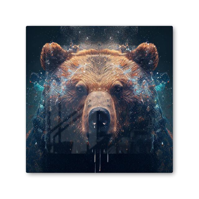 Brown Bear Face Splashart HD Metal Print by Debenhams | ufurnish.com