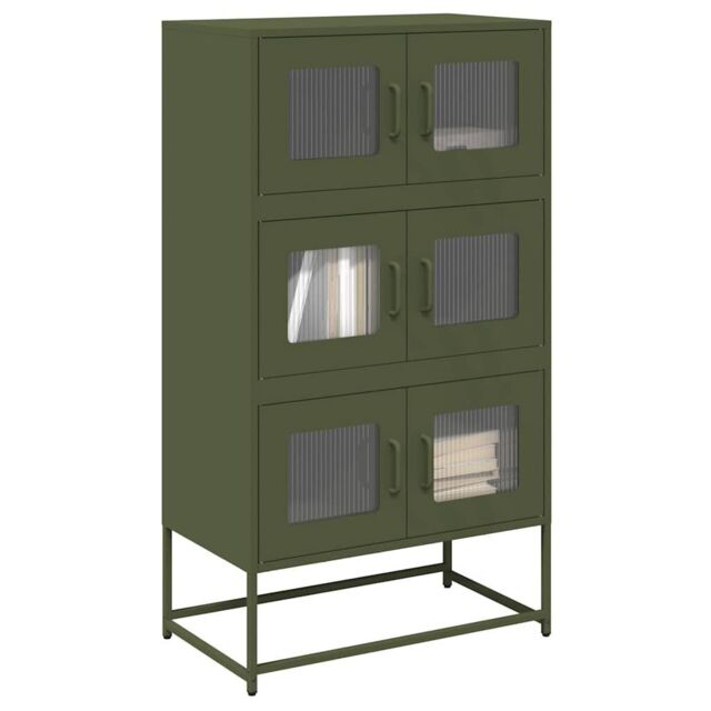 Highboard Olive Green 68x39x123 cm Steel by Debenhams | ufurnish.com