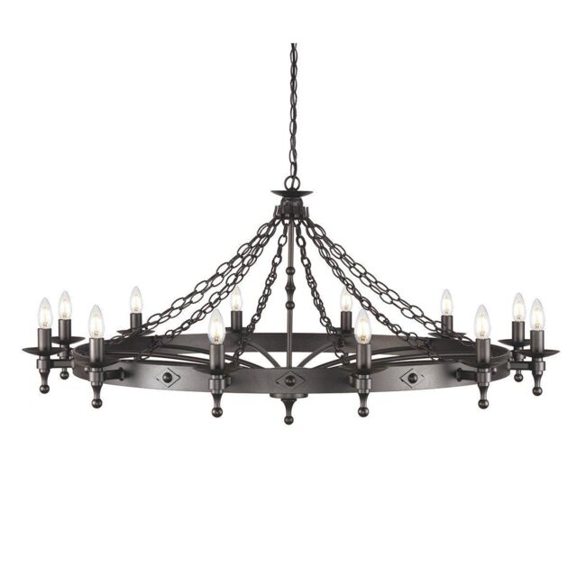 Warwick 12 Light Pendant Chandelier Graphite Black by Debenhams ...