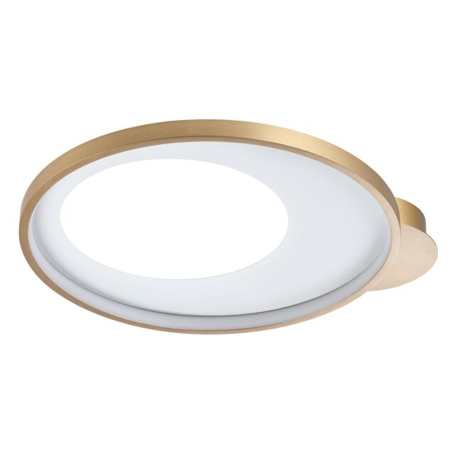 Modern Brushed Gold Low Energy LED Ceiling Light with Inner Opal White ...