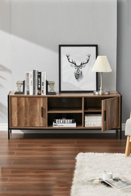 123cm Media Console Rustic Metal Frame TV Stand by Debenhams | ufurnish.com