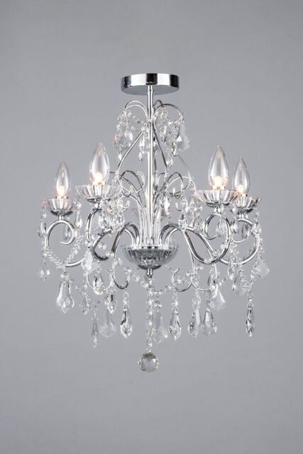 BHS Lighting Medium Daphne Chandelier in Metallic Silver by Debenhams ...