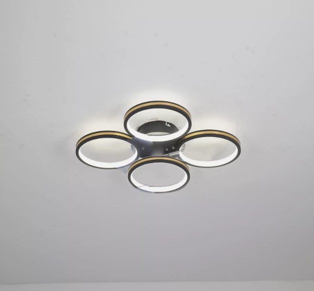 LED Ceiling Light 4 Head Chic Chandelier Pendant Lamp Black 50cm by ...