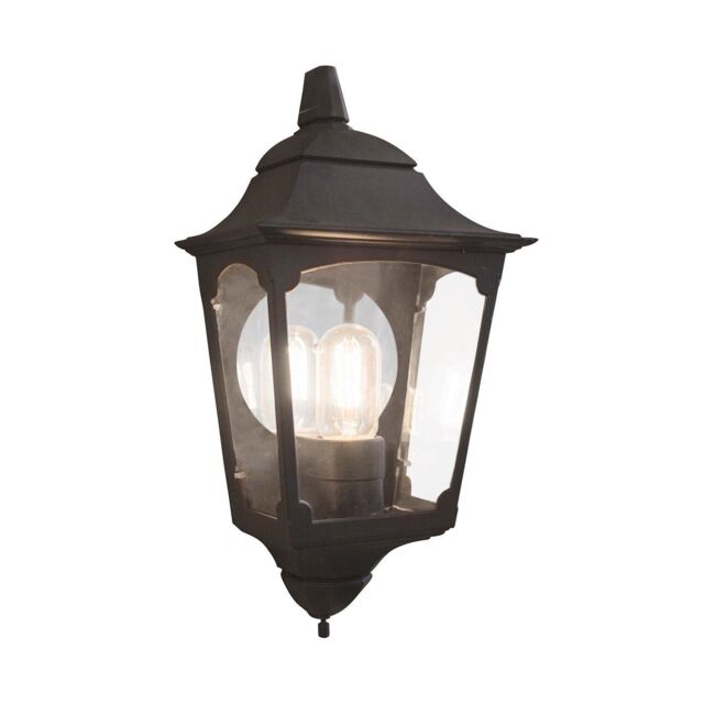 Netlighting Chapel 1 Light Outdoor Wall Half Lantern Light Black IP44 ...