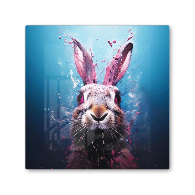 Rabbit Face Splashart HD Metal Print by Debenhams | ufurnish.com