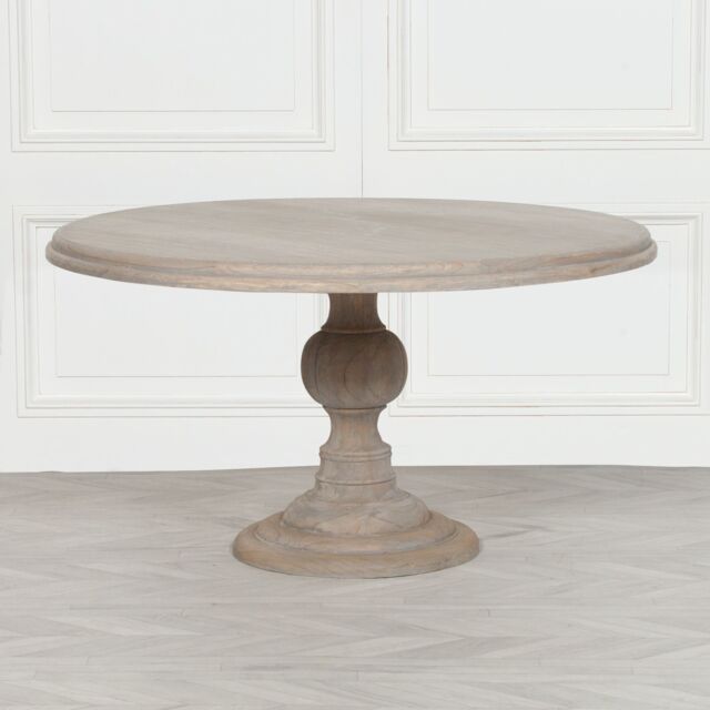 Rustic Wooden Round Dining Table 147cm by Debenhams | ufurnish.com