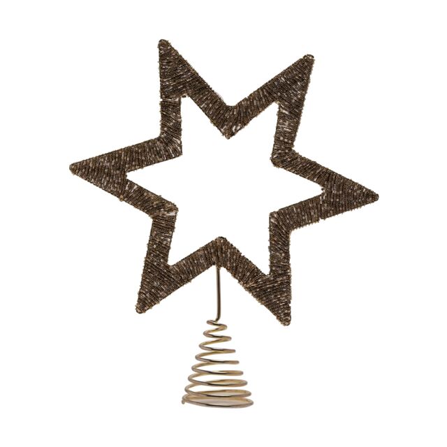 The Christmas Gift Co. Celestial Gold Star Beaded Tree Topper in Blue ...
