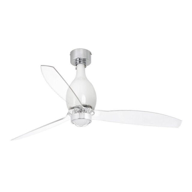 MiniEterfan LED Shiny White Transparent Ceiling Fan with DC Motor Smart ...