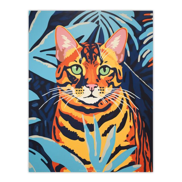 Artery8 Wall Art Print Bengal In The Jungle Bold Vibrant Screen ...
