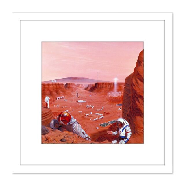 Space NASA Exploring Surface Mars Concept Illustration 8X8 Inch Square ...