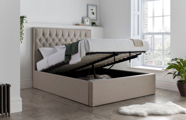 Wilson Fabric Ottoman Bed And Neptune Spring Mattress by Debenhams ...