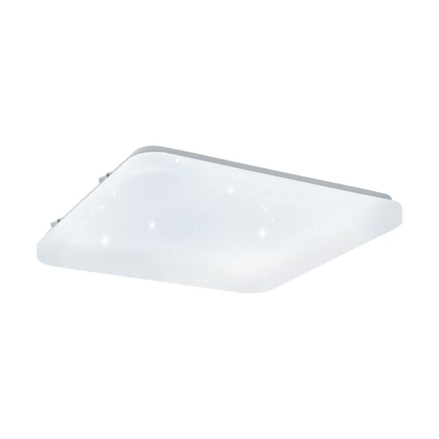 Loops Wall Flush Ceiling Light White Shade White Plastic With Crystal ...