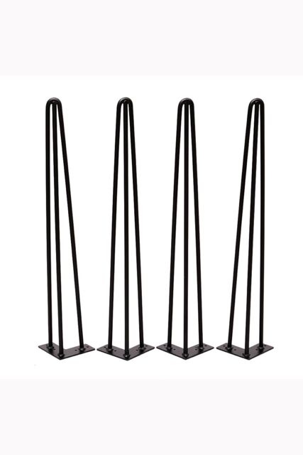 Living and Home 4 Pcs Black Three-Wire Metal Wire Clamp Furniture Legs ...