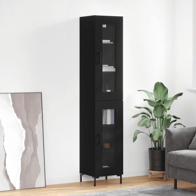 Highboard Black 34.5x34x180 cm Engineered Wood by Debenhams | ufurnish.com