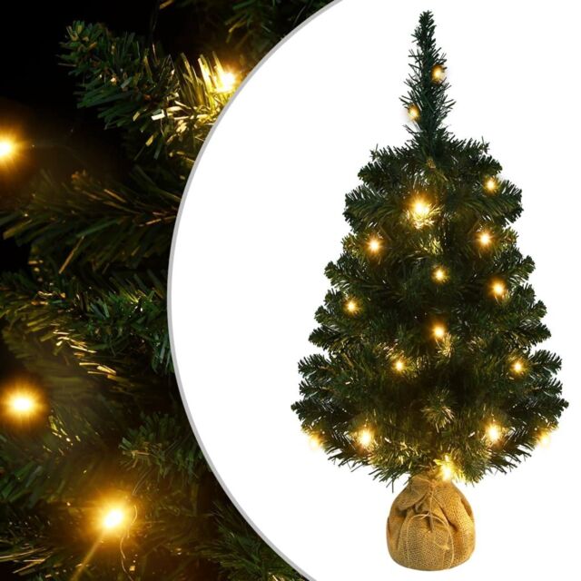 Artificial Pre-lit Christmas Tree with Stands Green 90 cm PVC by ...