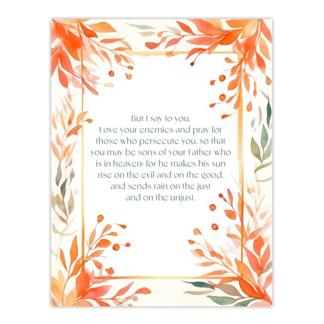 Wall Art Print Love Your Enemies Orange Sermon on the Mount Jesus Bible ...