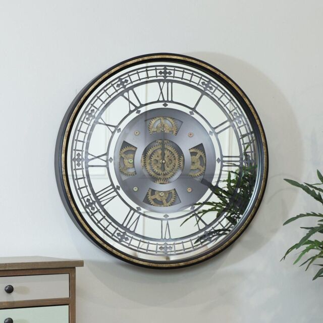 Antique Gold Mirrored Cog Wall Clock 60cm X 60cm by Debenhams ...